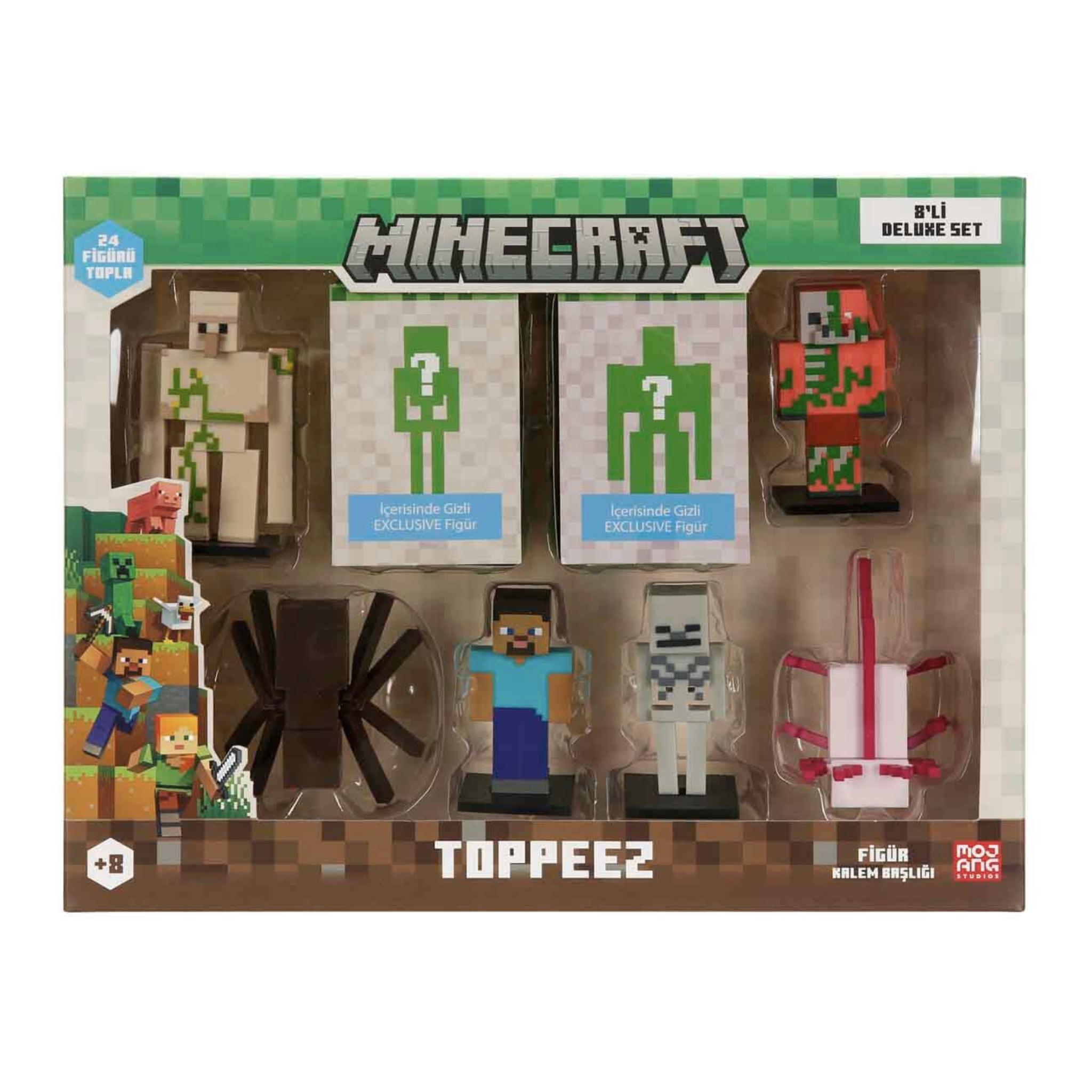 Minecraft 8 li Deluxe Figür Seti Paket #2 Resmi Lisanslı Toppeez Kalem ...