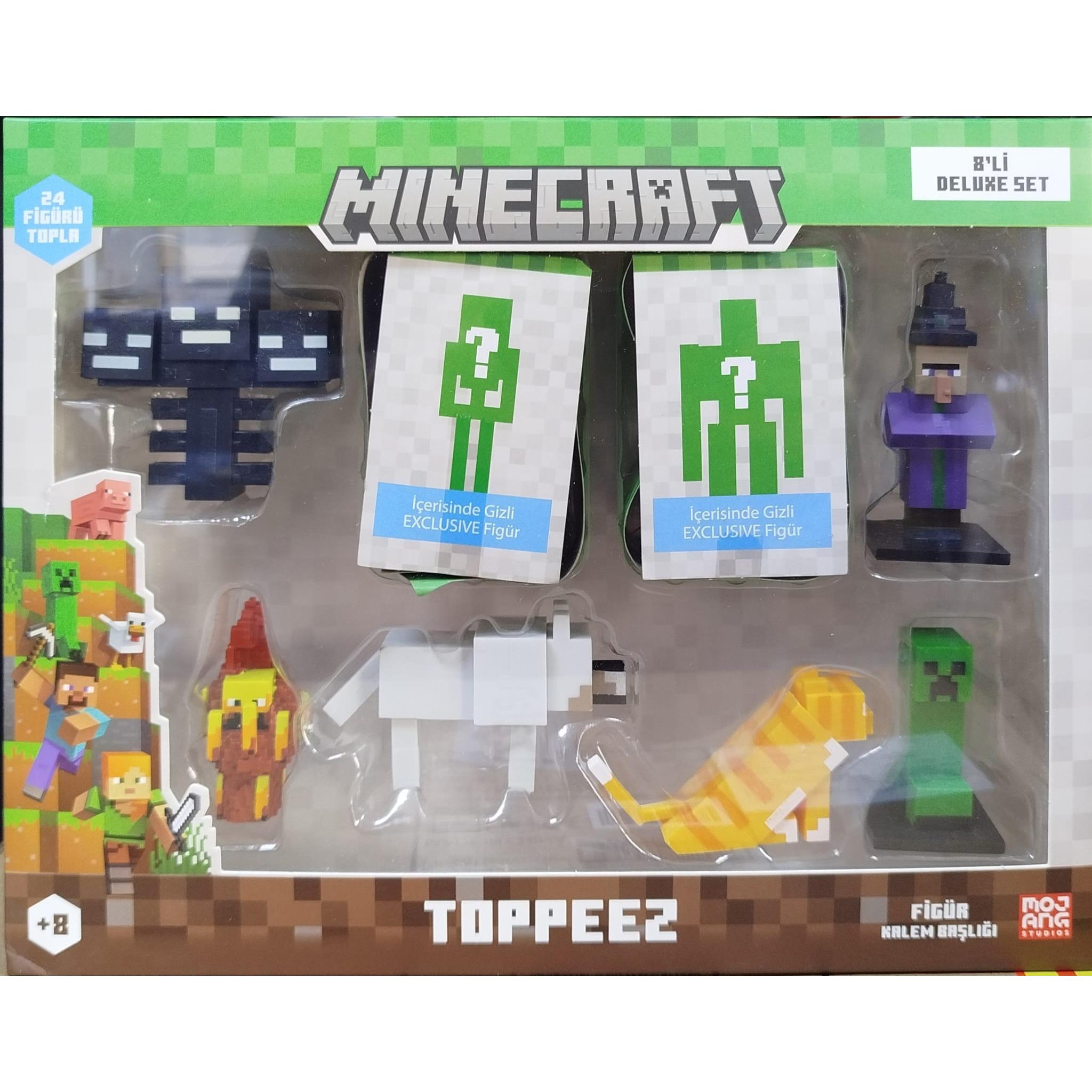 Minecraft 8 li Deluxe Figür Seti Paket #3 Resmi Lisanslı Toppeez Kalem ...